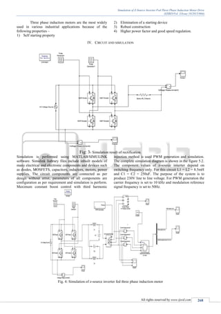 Simulation of Z-Source Inverter Fed Three Phase Induction Motor Drive | PDF