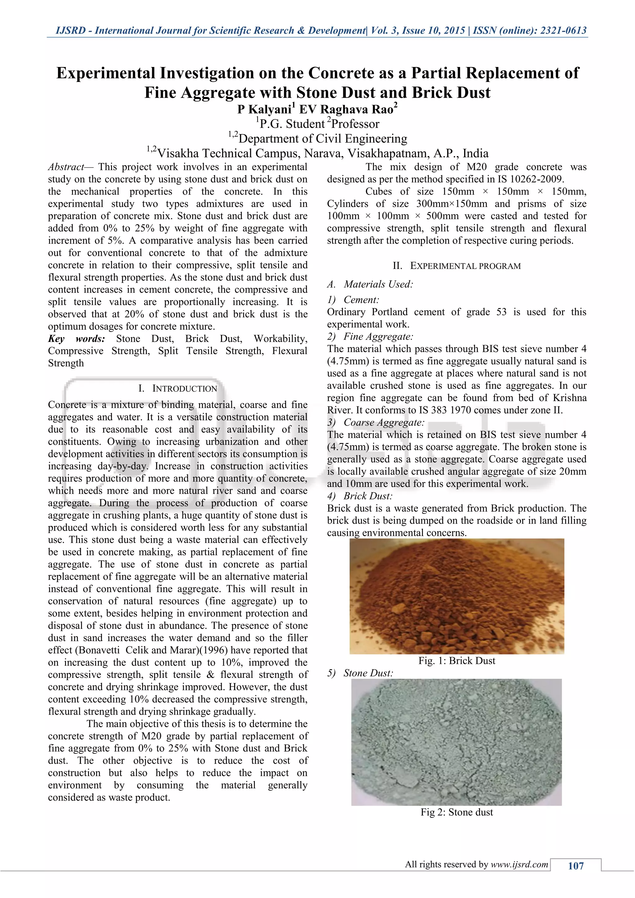Experimental Investigation on the Concrete as a Partial Replacement of ...
