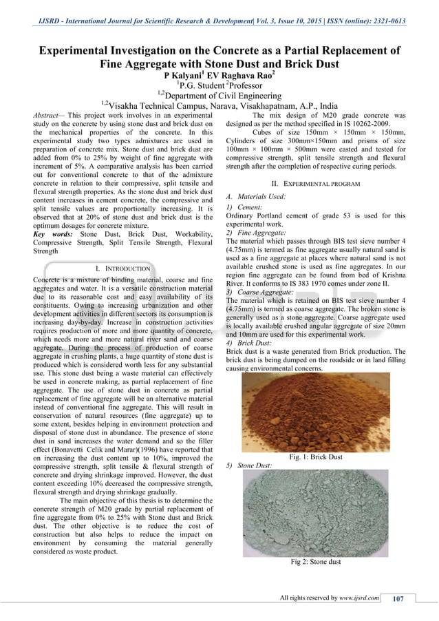 Experimental Investigation on the Concrete as a Partial Replacement of ...