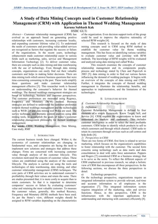 A study of Data Mining concepts used in Customer Relationship ...