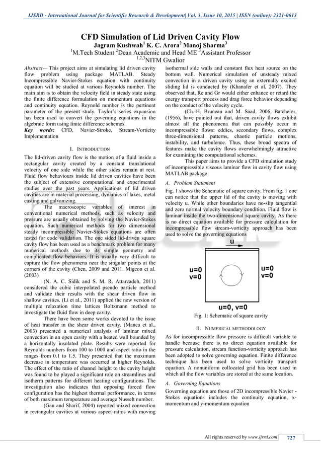 CFD simulation of Lid driven cavity flow | PDF | Physics | Science
