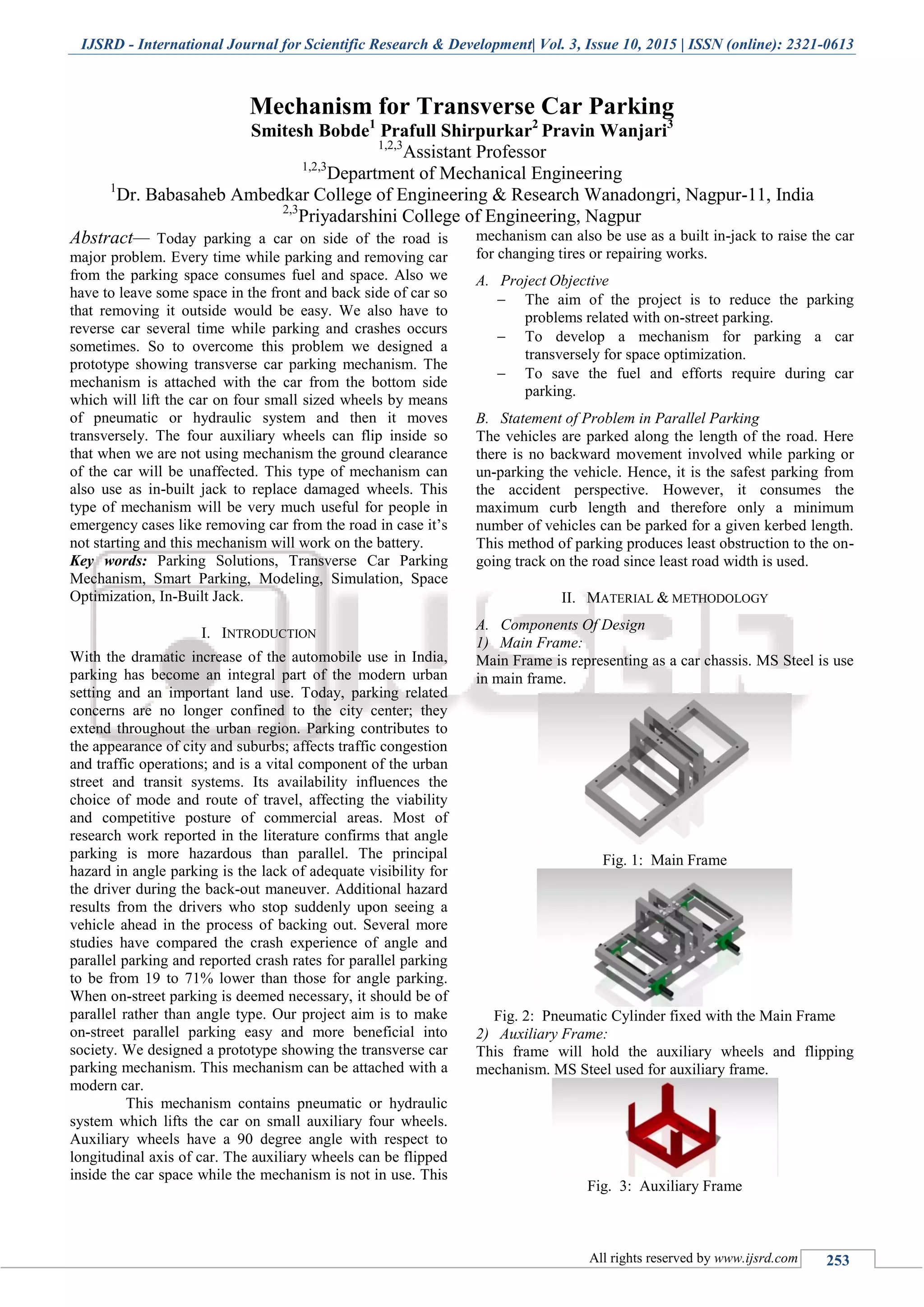 Mechanism for Transverse Car Parking | PDF