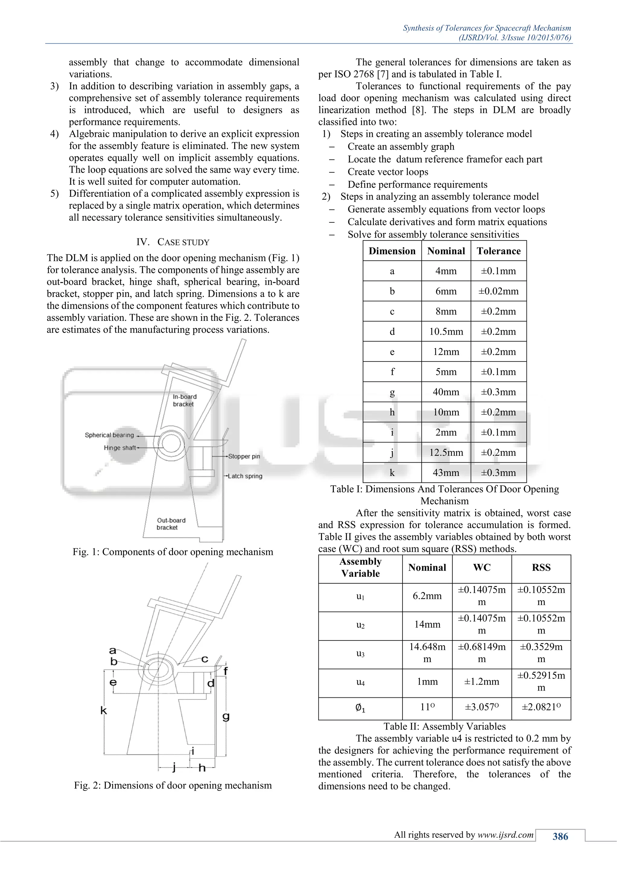 Synthesis of Tolerances for Spacecraft Mechanism | PDF