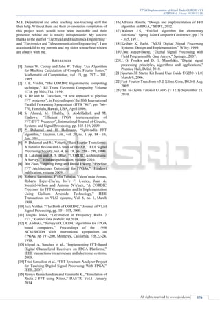 FPGA Implementation of Mixed Radix CORDIC FFT | PDF