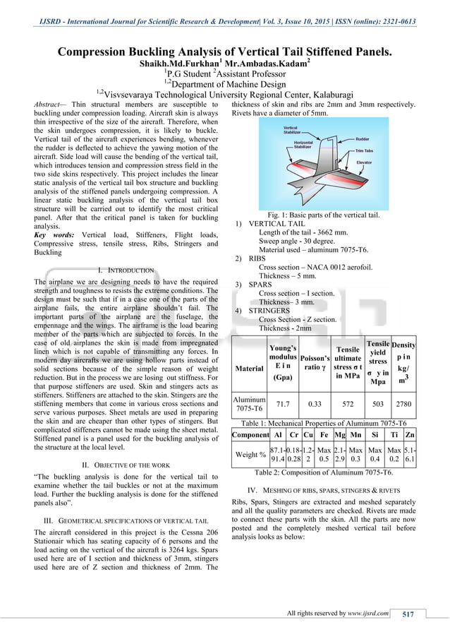 Compression Buckling Analysis of Vertical Tail Stiffened Panels | PDF