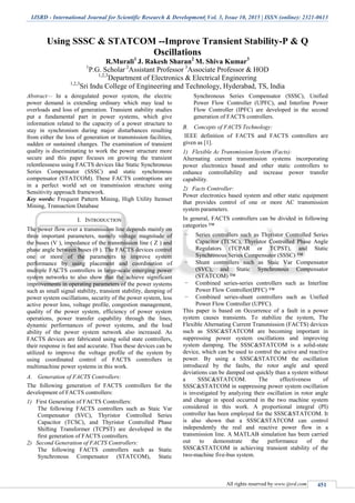 USING SSSC & STATCOM --IMPROVE TRANSIENT STABILITY--P & Q OSICALLATIONS | PDF | Computer ...
