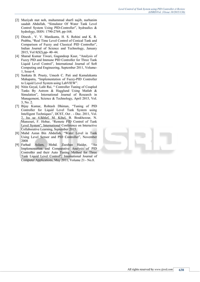 Level Control of Tank System Using PID Controller-A Review | PDF | Web Development | Internet