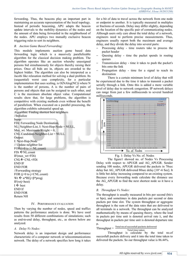 Auction Game Theory Based Adaptive Position Update Strategy for Geographic Routing in MANET | PDF