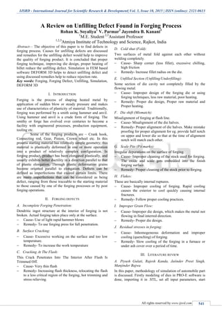 A Review on Un filling Defect Found In Forging Process | PDF
