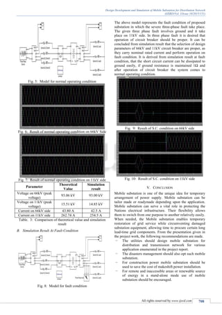 Design Development and Simulation of Mobile Substation for Distribution Network | PDF