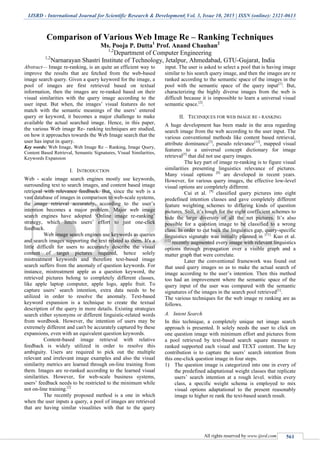 Comparison of Various Web Image Re - Ranking Techniques | PDF