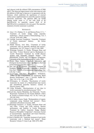 Anaerobic Treatment of Textile Wastewater using EGSB | PDF