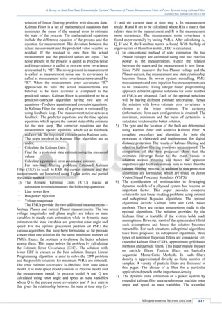 A Survey On Real Time State Estimation For Optimal Placement Of Phasor Measurement Units In ...