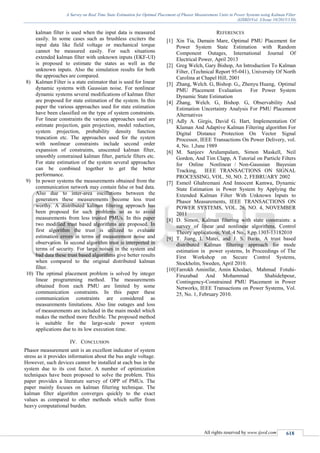 A Survey On Real Time State Estimation For Optimal Placement Of Phasor Measurement Units In ...