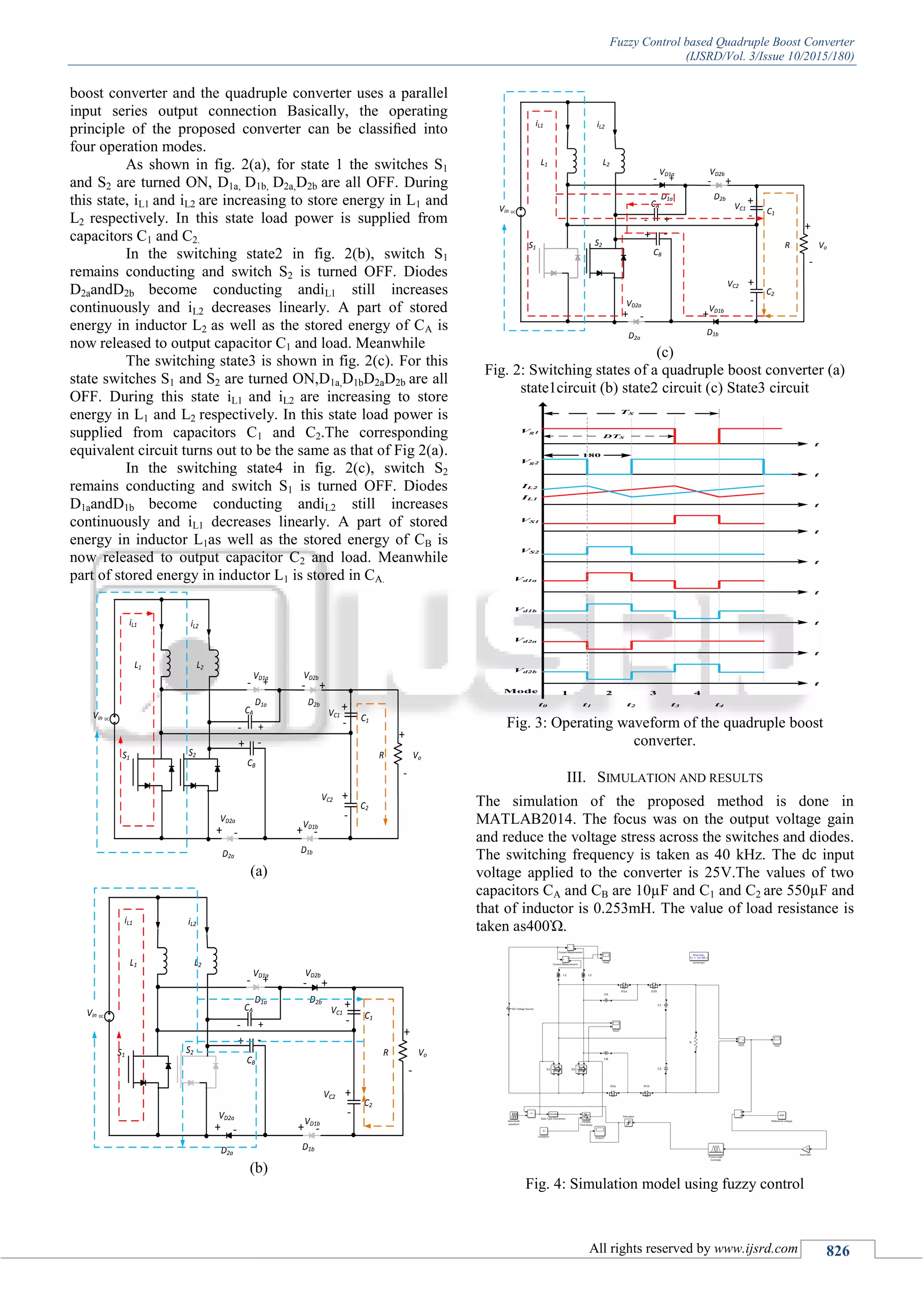 Fuzzy Control Based Quadrupler Boost Converter | PDF