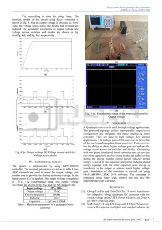 Fuzzy Control Based Quadrupler Boost Converter | PDF