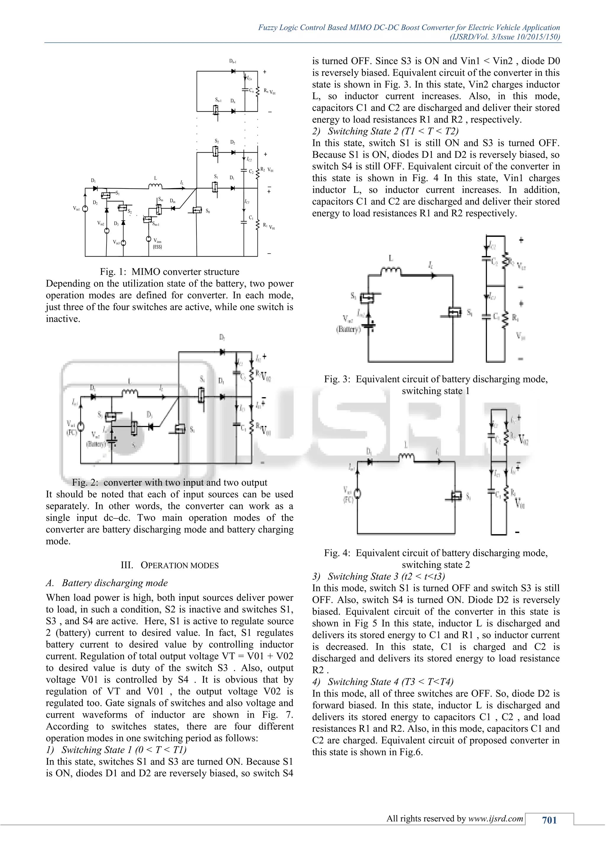 Fuzzy Logic Control Based MIMO DC-DC Boost Converter for Electric Vehicle Application | PDF