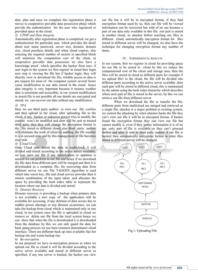 Secured Multi Cloud Storage Using CPDP | PDF