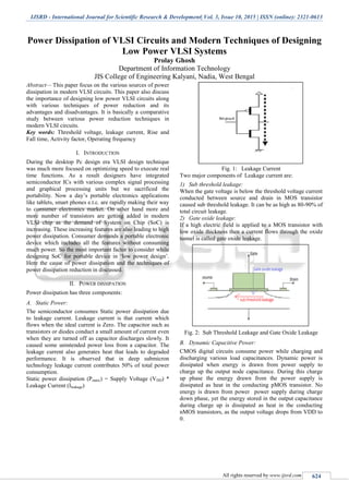 Power Dissipation of VLSI Circuits and Modern Techniques of Designing ...
