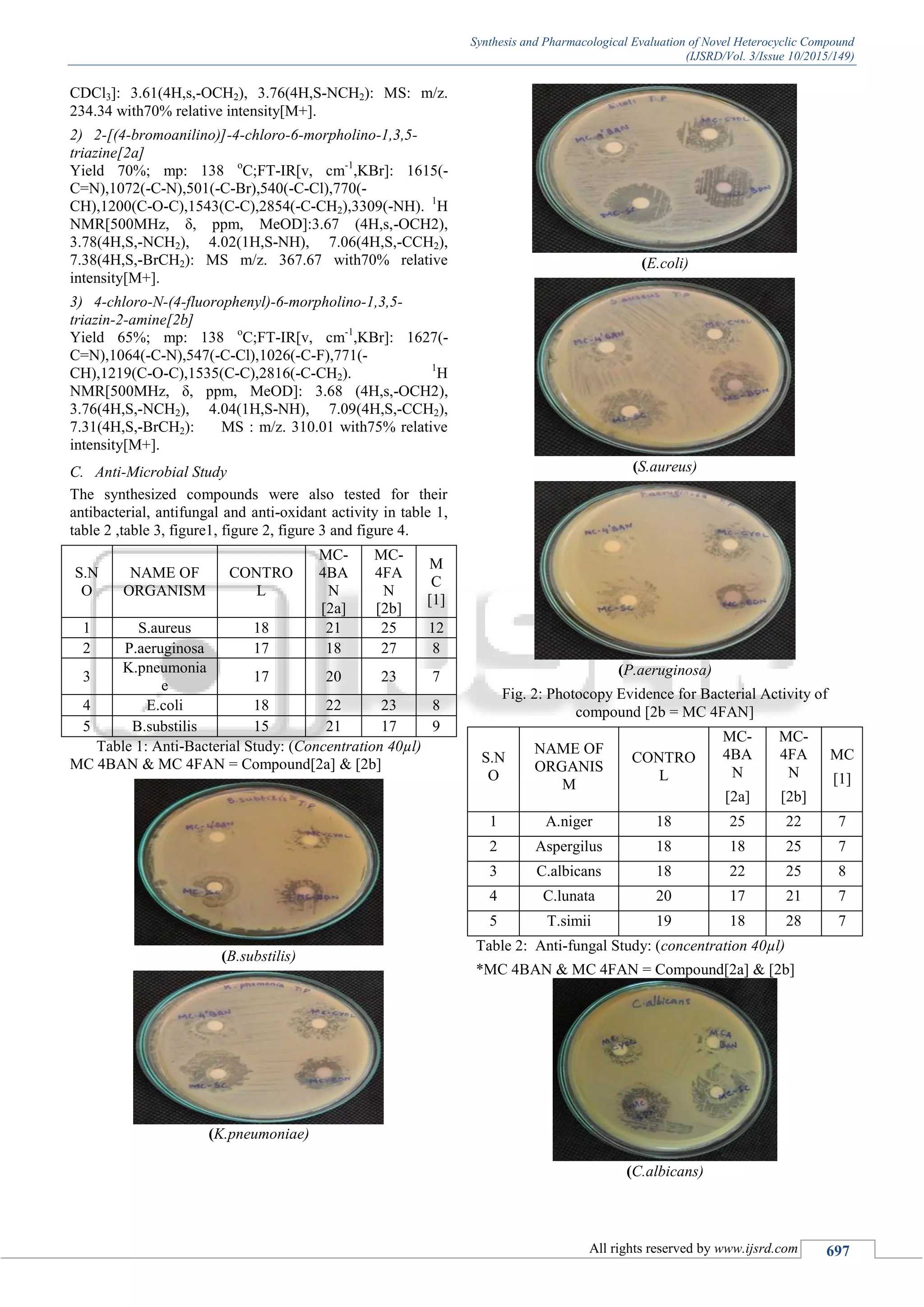 Synthesis and Pharmacological Evaluation of Novel Heterocyclic Compound | PDF | Chemistry | Science