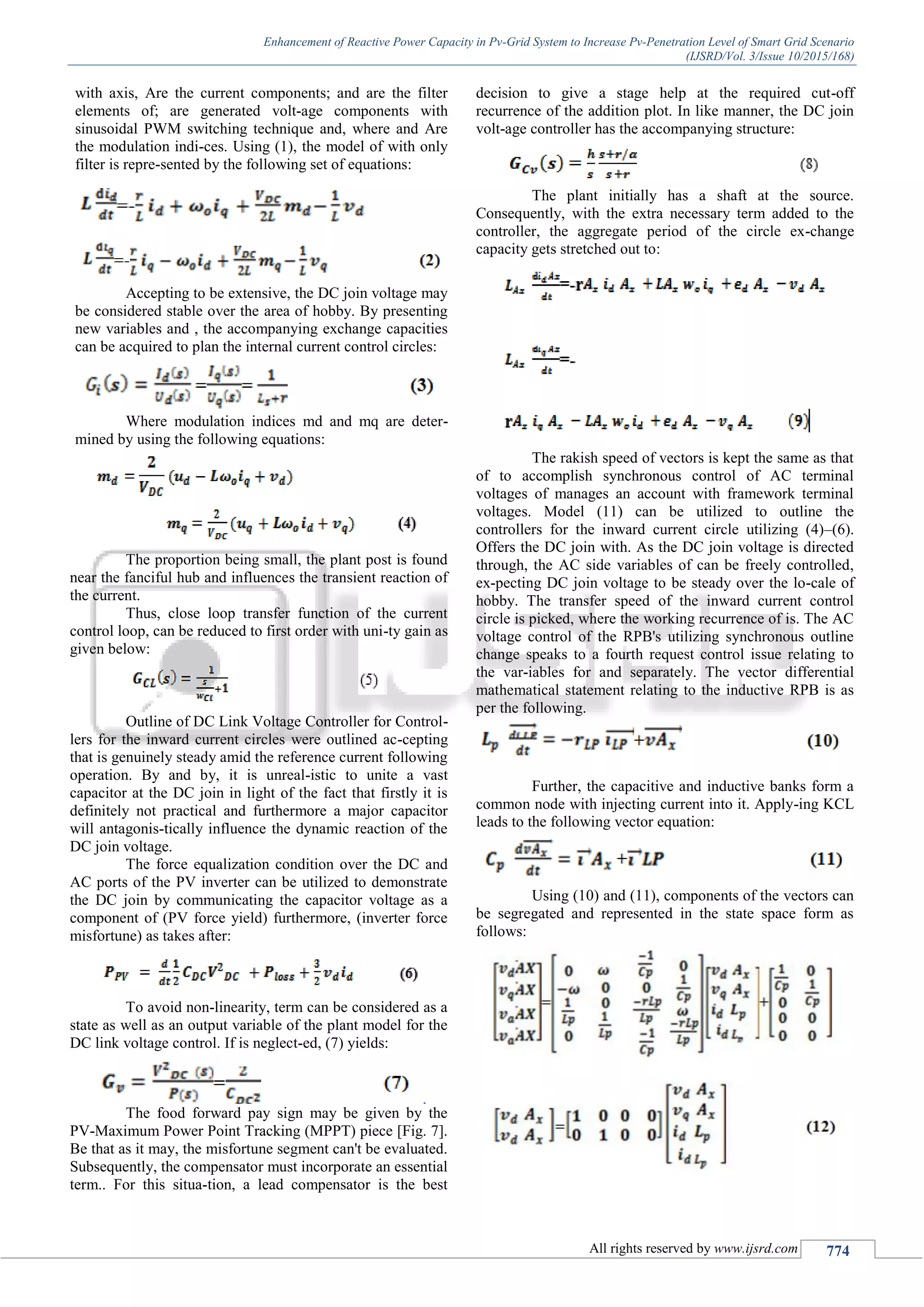 Enhancement of Reactive Power Compensation in PV Grid System To Increase The PV Penetration ...