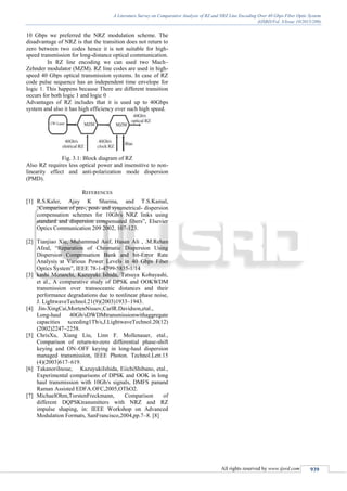 A Literature Survey on Comparative Analysis of RZ and NRZ Line Encoding over 40 Gbps Fiber Optic ...
