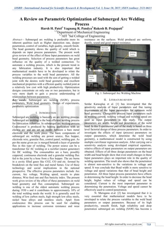 A review on Parametric Optimization of Submerged arc welding process | PDF