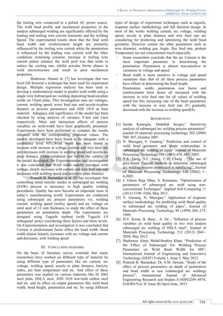 A review on Parametric Optimization of Submerged arc welding process | PDF