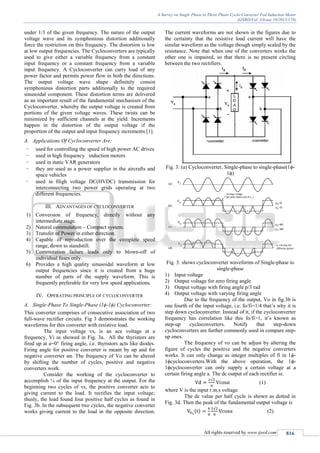 A survey on Single Phase to Three Phase Cyclo-Converter fed Induction Motor | PDF