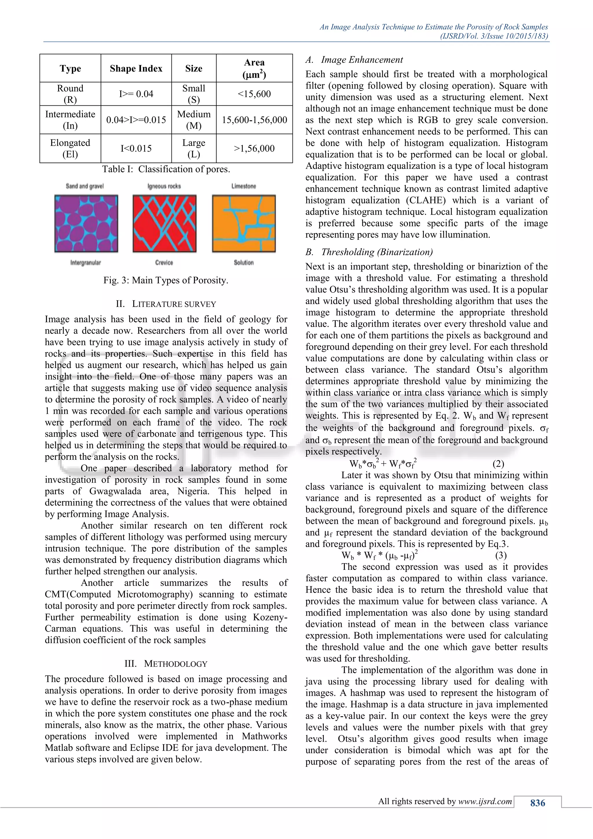 An Image Analysis Technique to Estimate the Porosity of Rock Samples | PDF