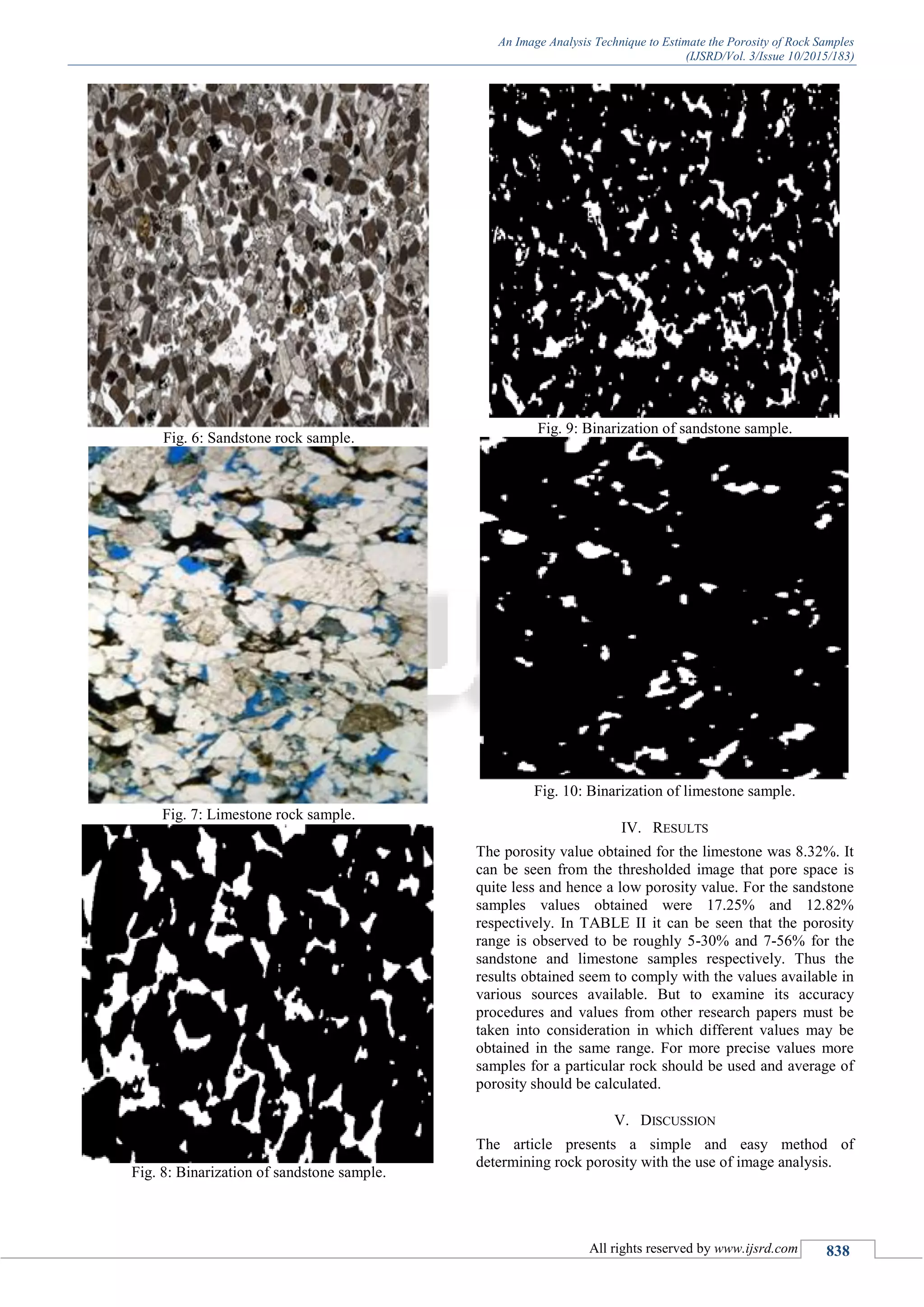 An Image Analysis Technique to Estimate the Porosity of Rock Samples | PDF
