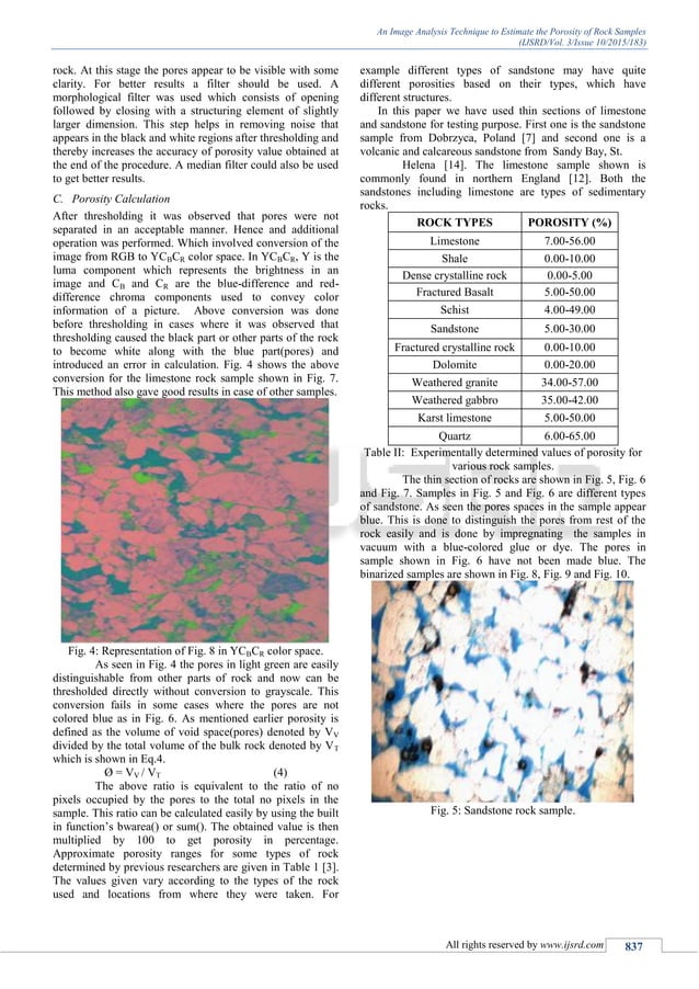 An Image Analysis Technique to Estimate the Porosity of Rock Samples | PDF