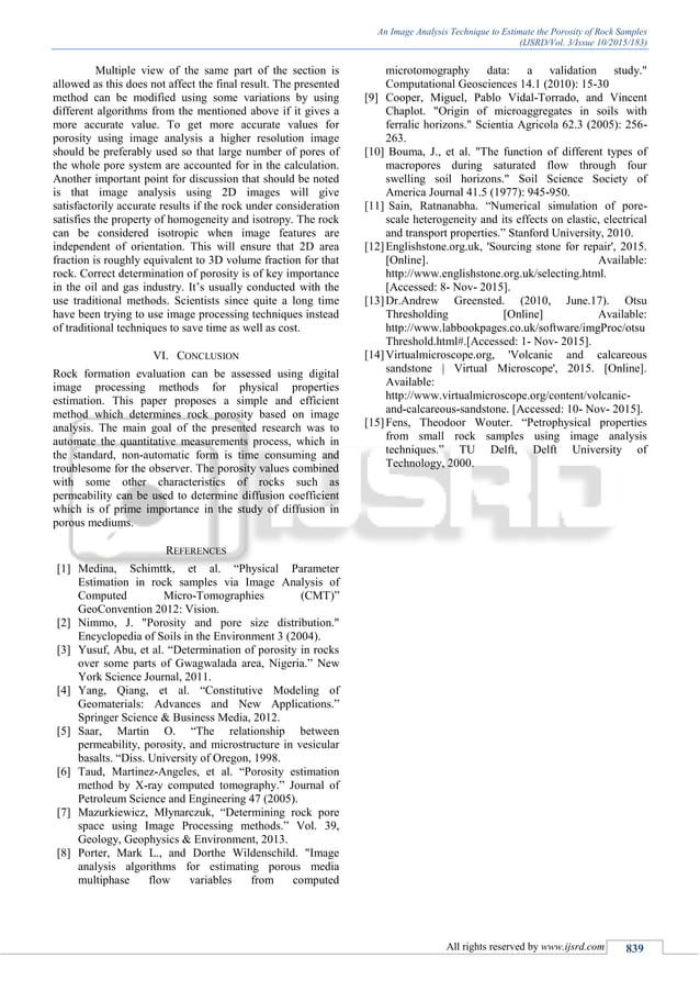 An Image Analysis Technique to Estimate the Porosity of Rock Samples | PDF