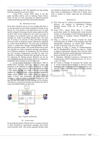 Filter unwanted messages from walls and blocking nonlegitimate user in osn | PDF