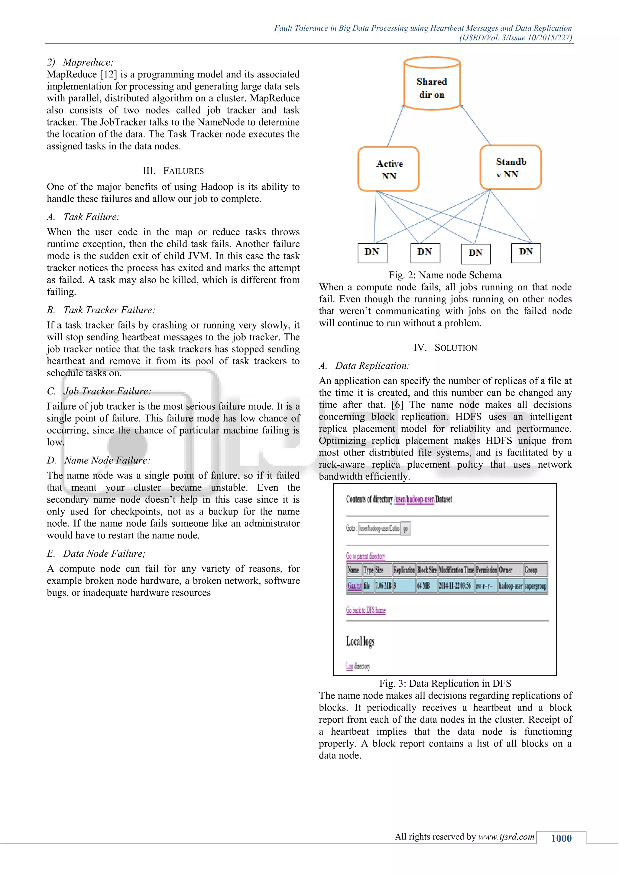 Fault Tolerance in Big Data Processing Using Heartbeat Messages and Data Replication | PDF ...