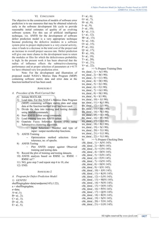A Defect Prediction Model for Software Product based on ANFIS | PDF