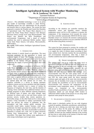 Intelligent Agricultural System with Weather Monitoring | PDF