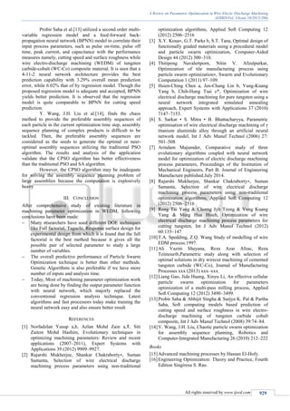 A Review on Parametric Optimization in Wire Electric Discharge Machining | PDF