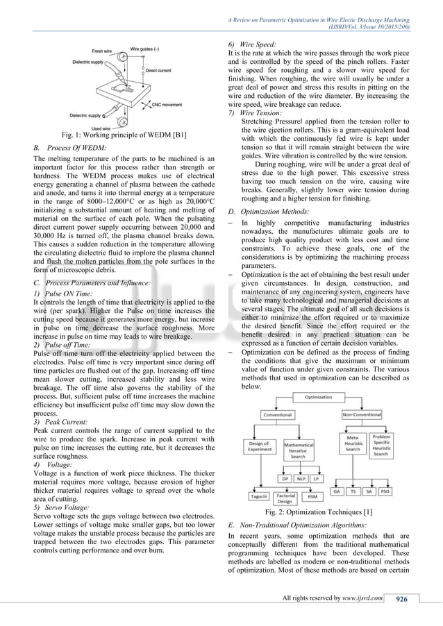 A Review on Parametric Optimization in Wire Electric Discharge Machining | PDF