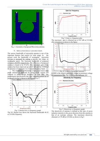 Circular Slot Loaded Rectangular Microstrip Patch Antenna For WLAN / WiMax Applications | PDF