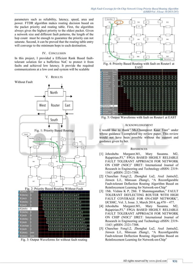 High Fault Coverage For On Chip Network Using Priority Based Routing Algorithm | PDF | Computer ...