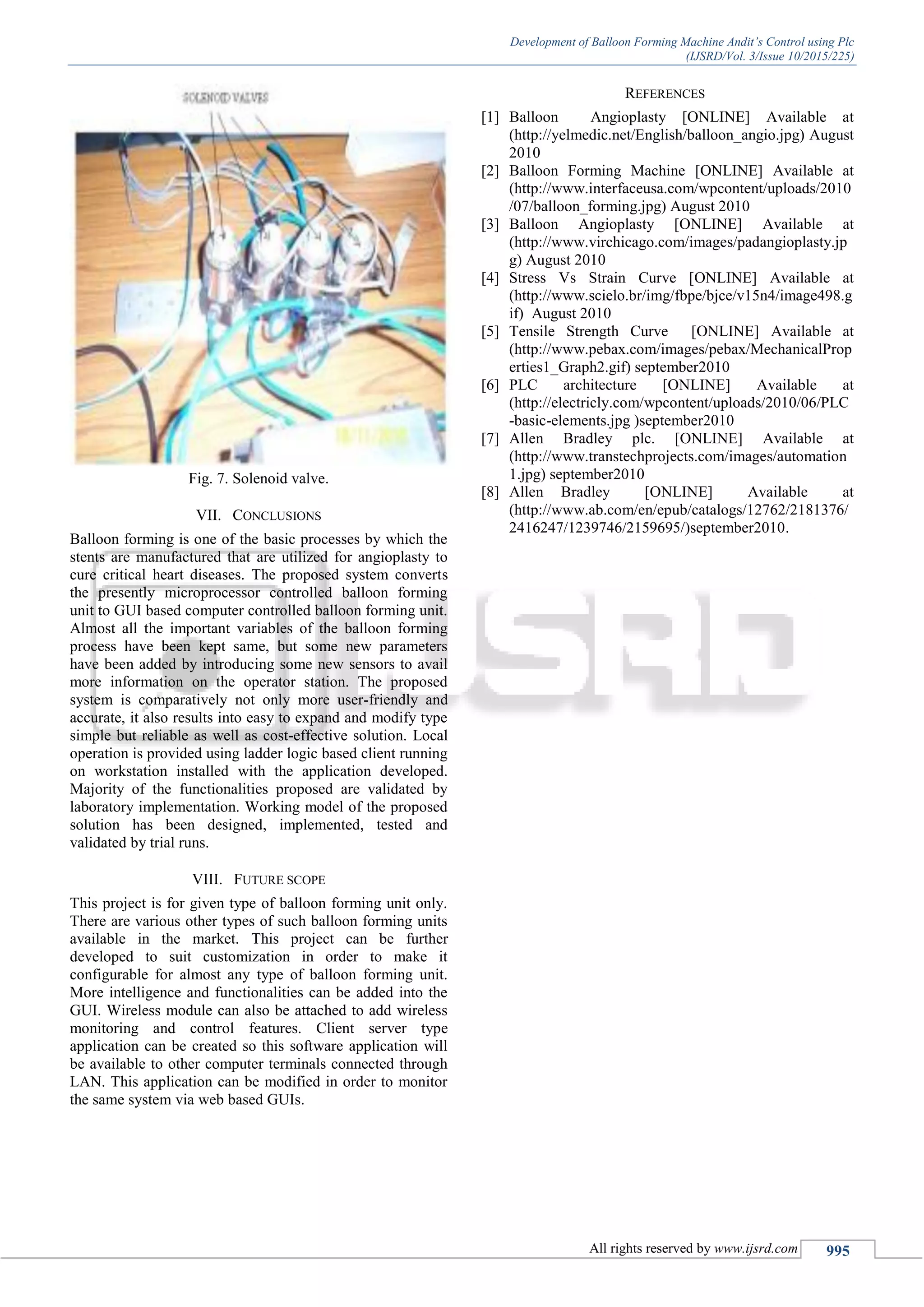 Development of Balloon Forming Machine and its Control Using PLC | PDF