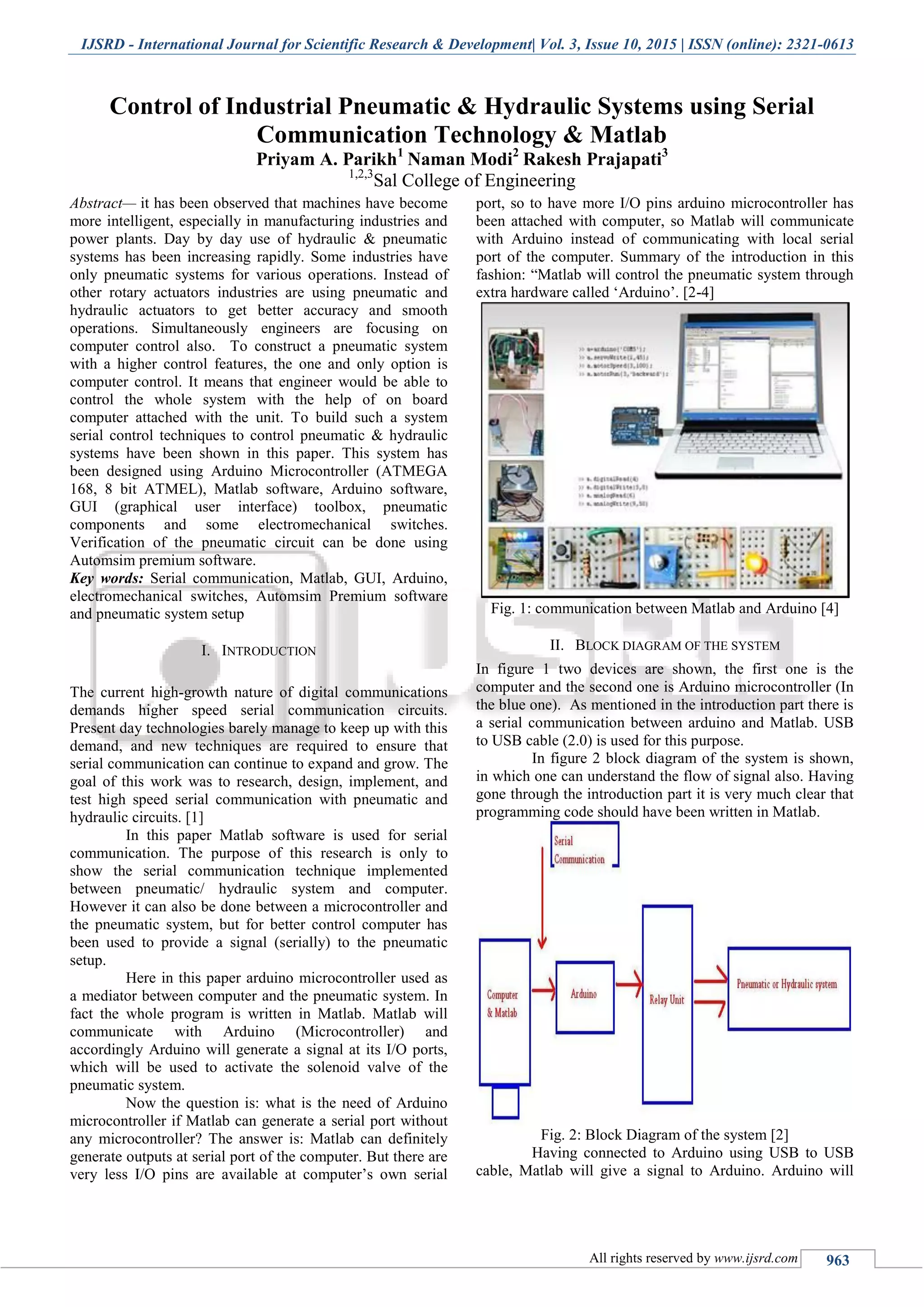Control of Industrial Pneumatic & Hydraulic Systems using Serial ...