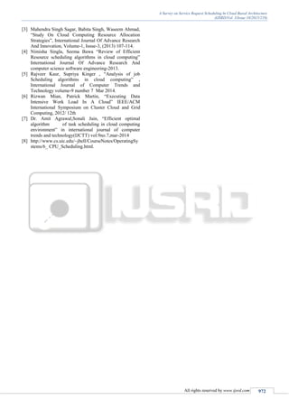 A Survey on Service Request Scheduling in Cloud Based Architecture ...