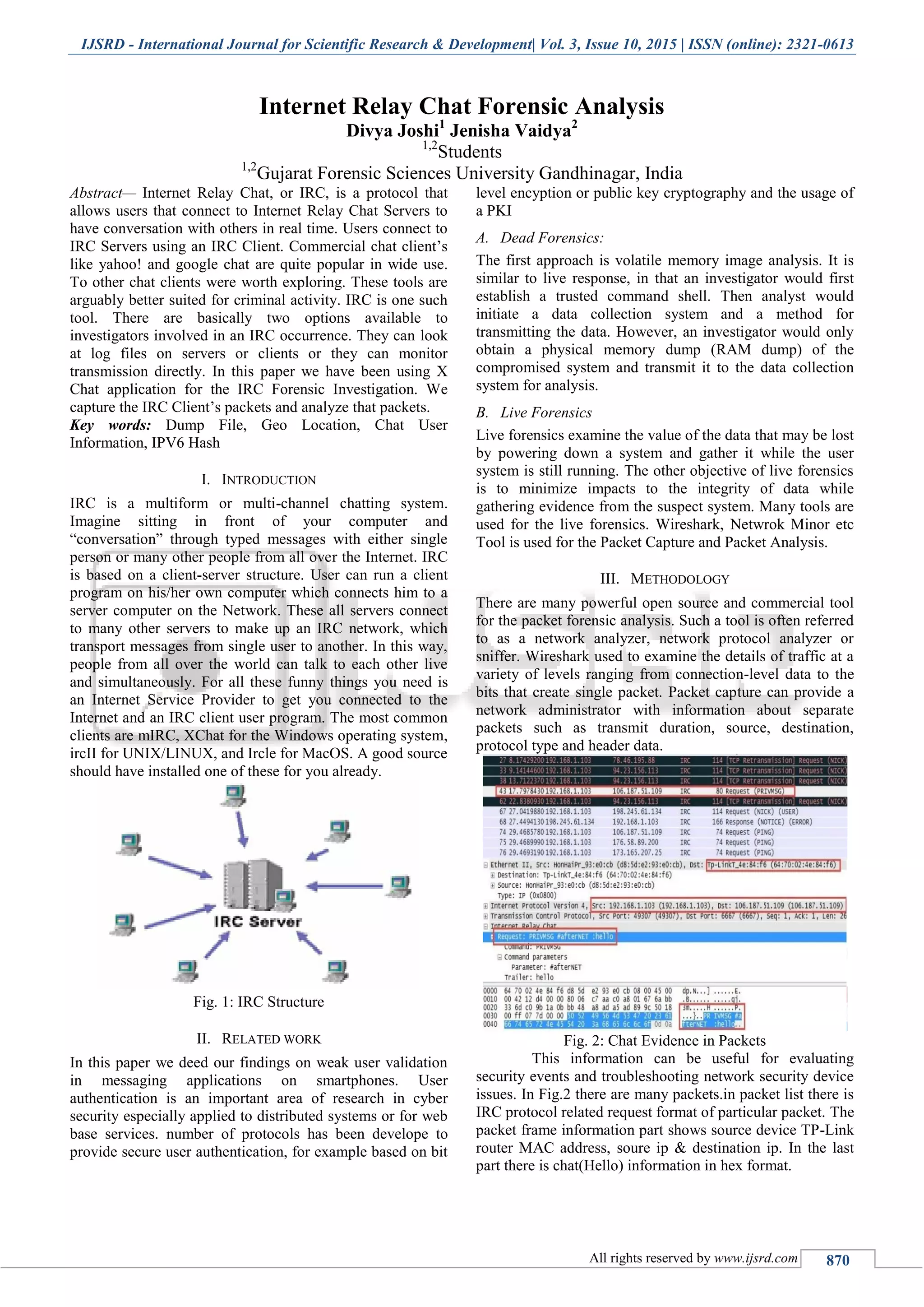 Internet Relay Chat Forensics | PDF