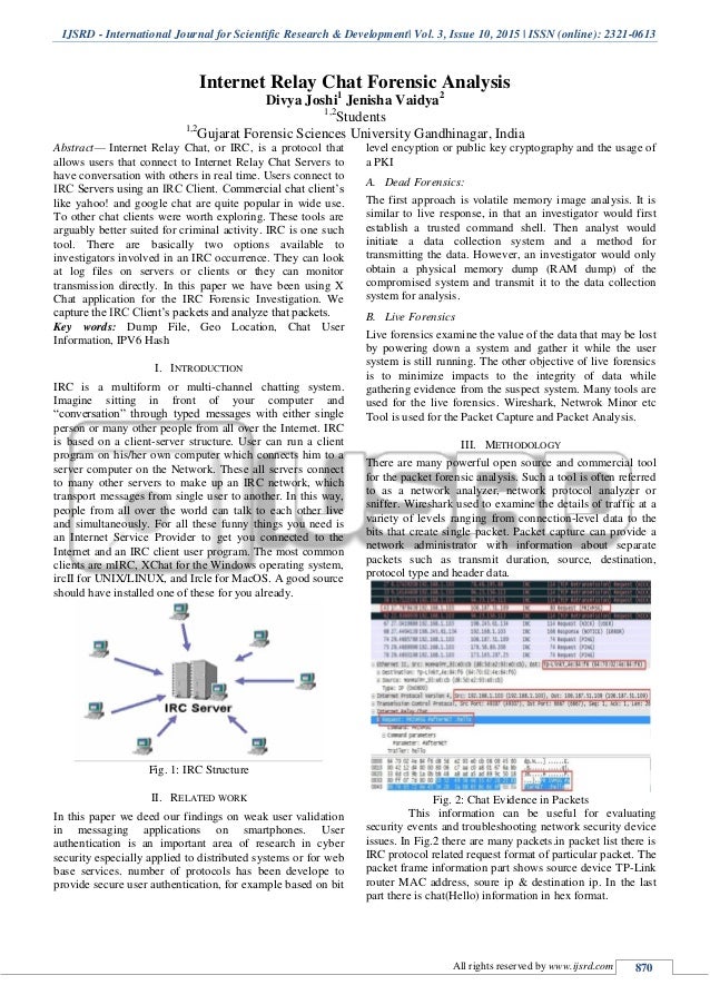 Internet Relay Chat Forensics
