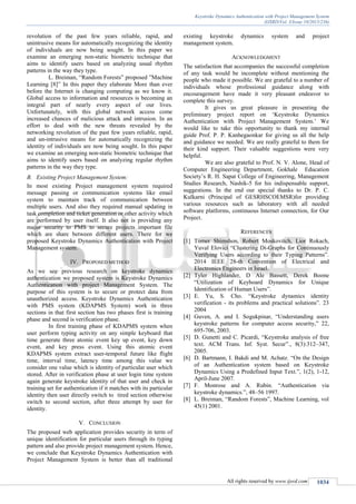 Keystroke Dynamics Authentication with Project Management System | PDF