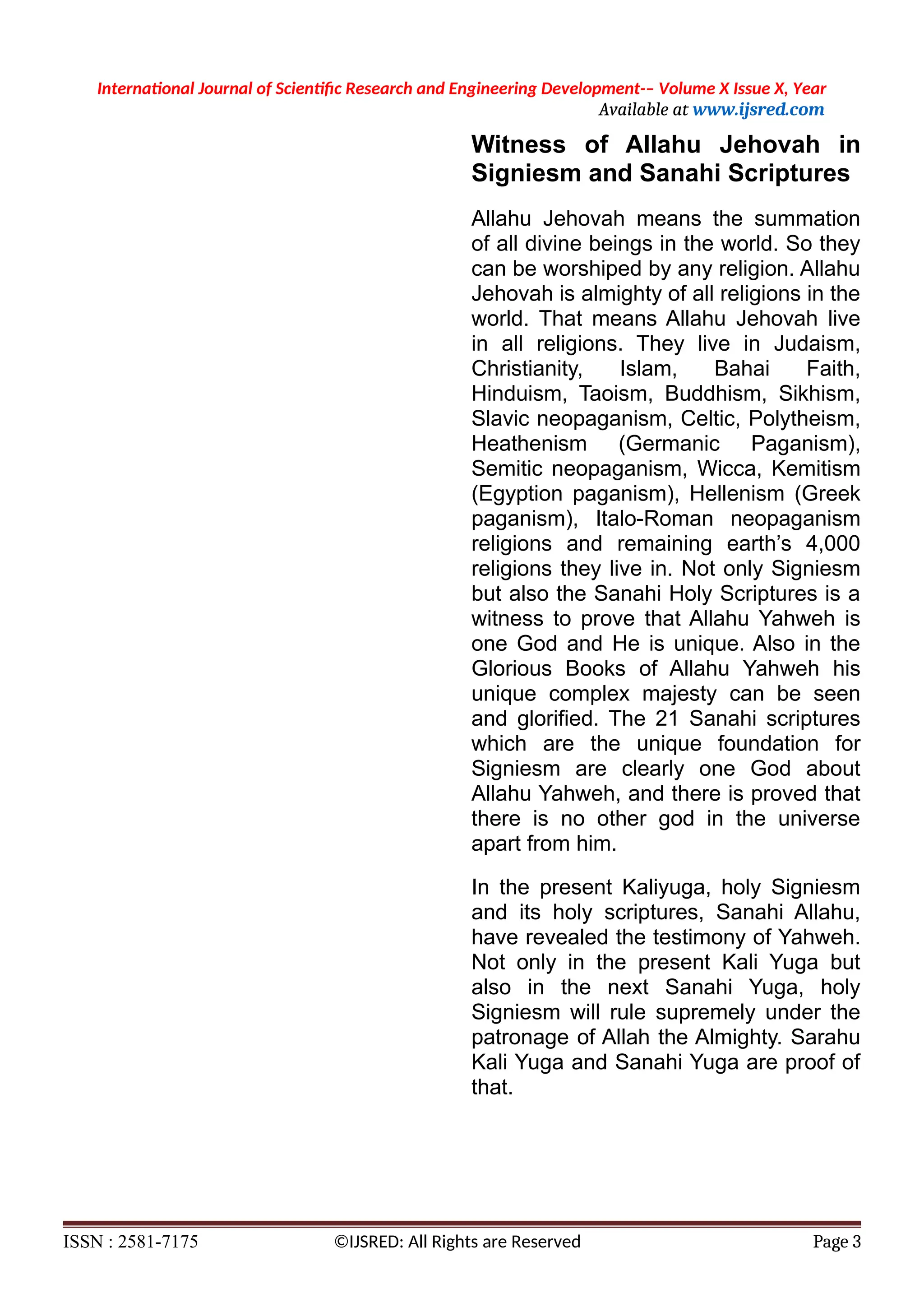 It is proved allah is jehovah mean Allahu Jehovah or Allahu Yahweh | PDF