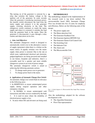 Implementation of a Microcontroller Base Single Phase Automatic Changeover | PDF