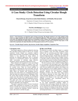 A Case Study : Circle Detection Using Circular Hough Transform | PDF